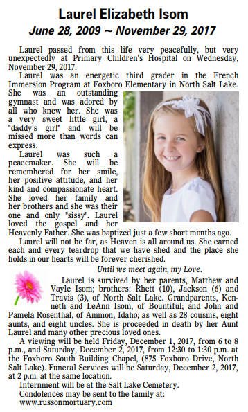 Obituary | Laurel Elizabeth Isom